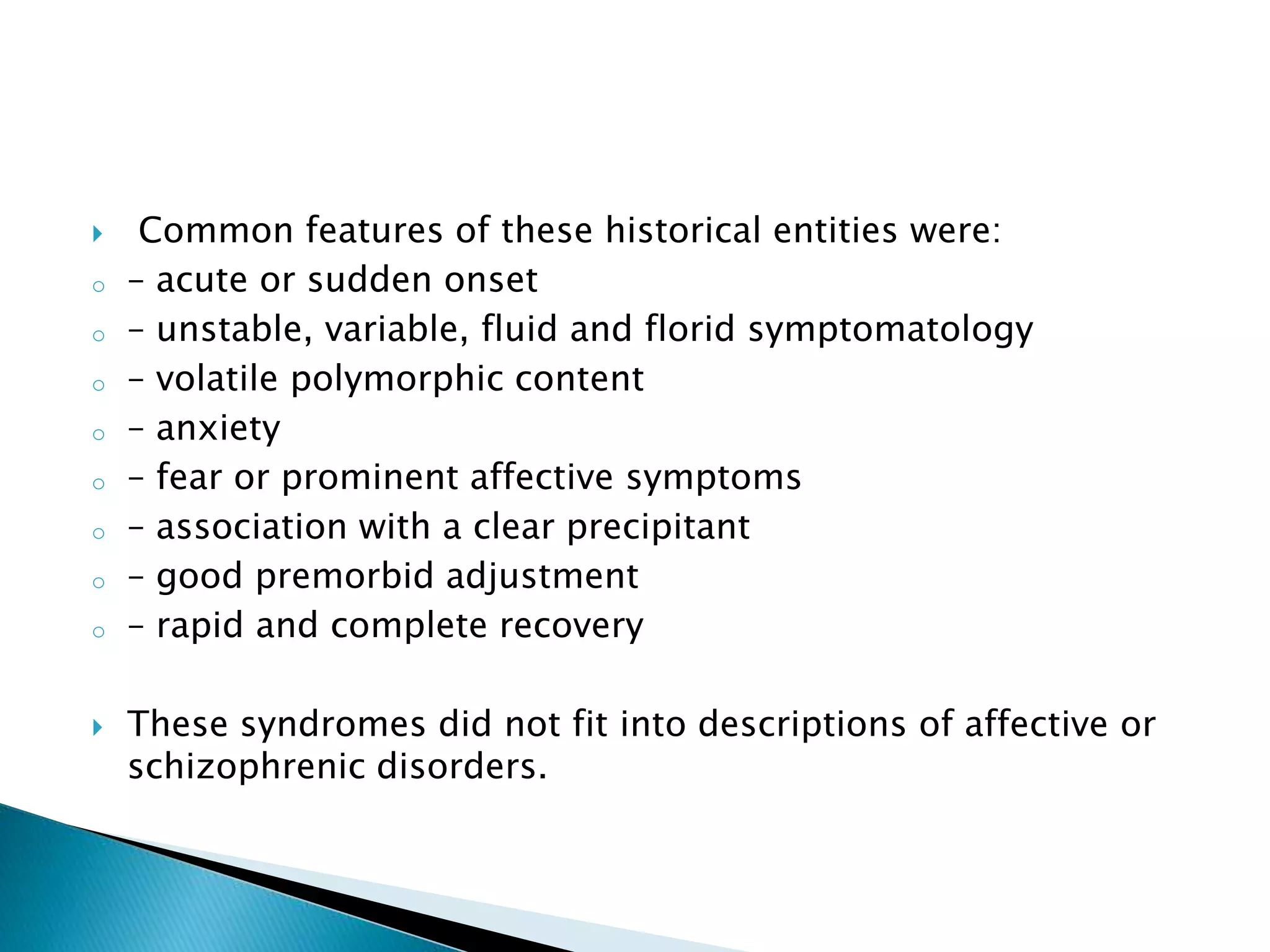 Acute and transient psychotic disorders | PPTX