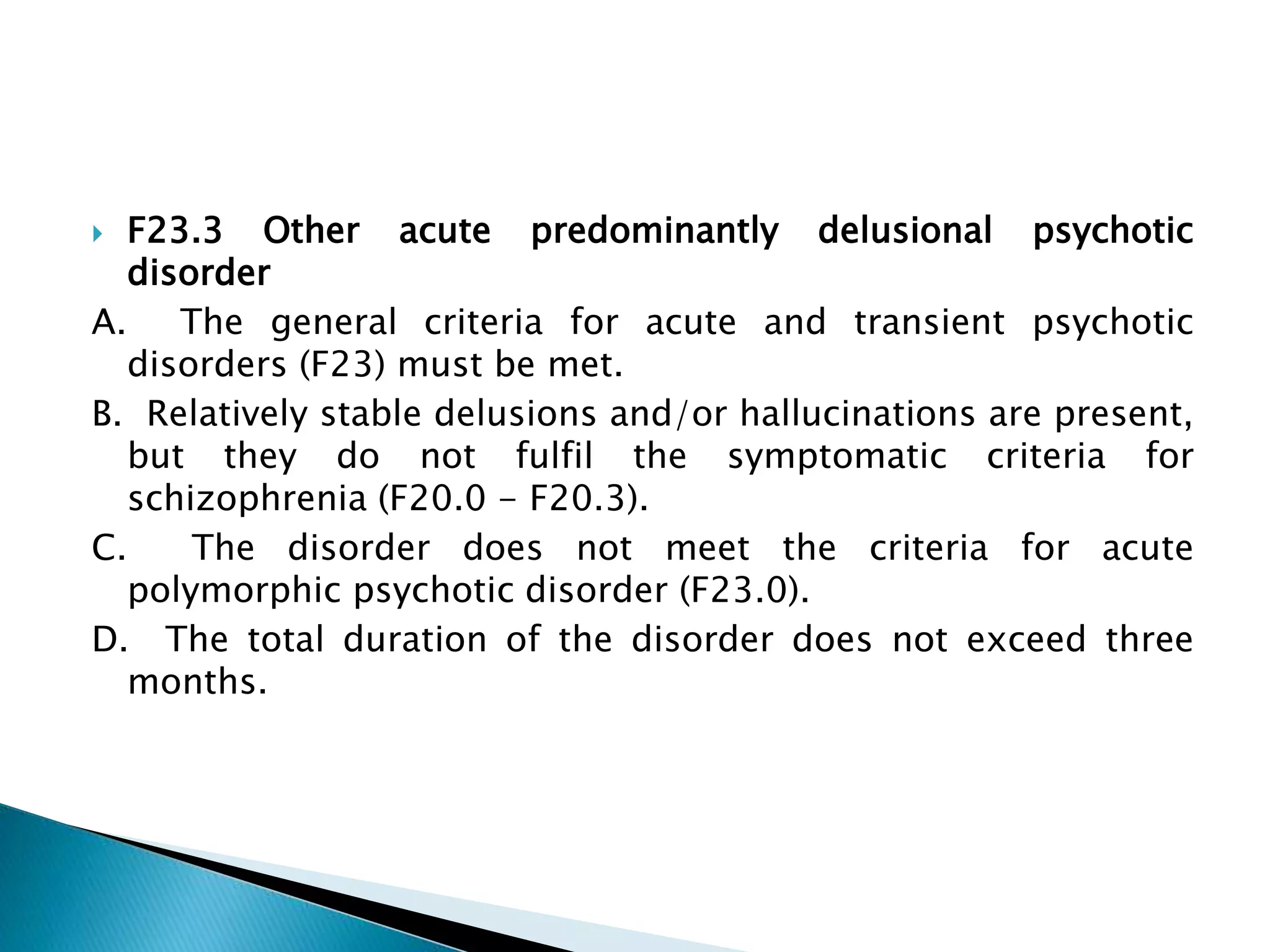 Acute and transient psychotic disorders | PPTX