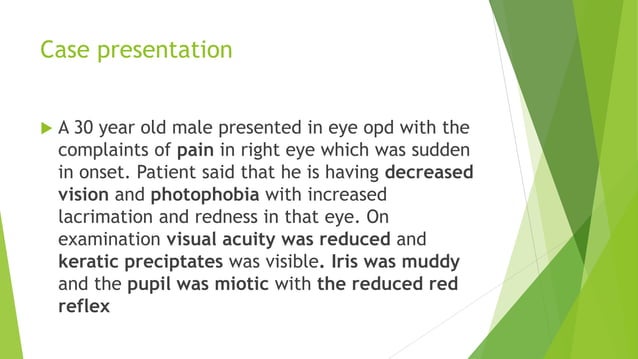 Acute anterior Uveitis.pptx | Eye and Vision Conditions | Diseases and ...