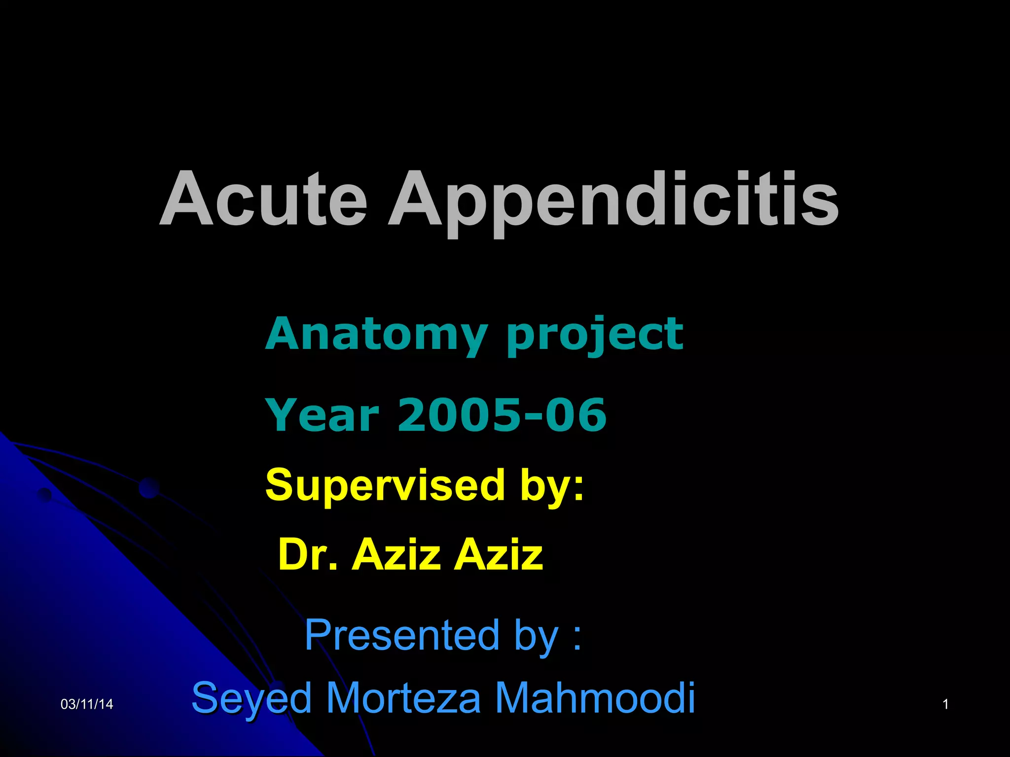 Acute Appendicitis | PPT