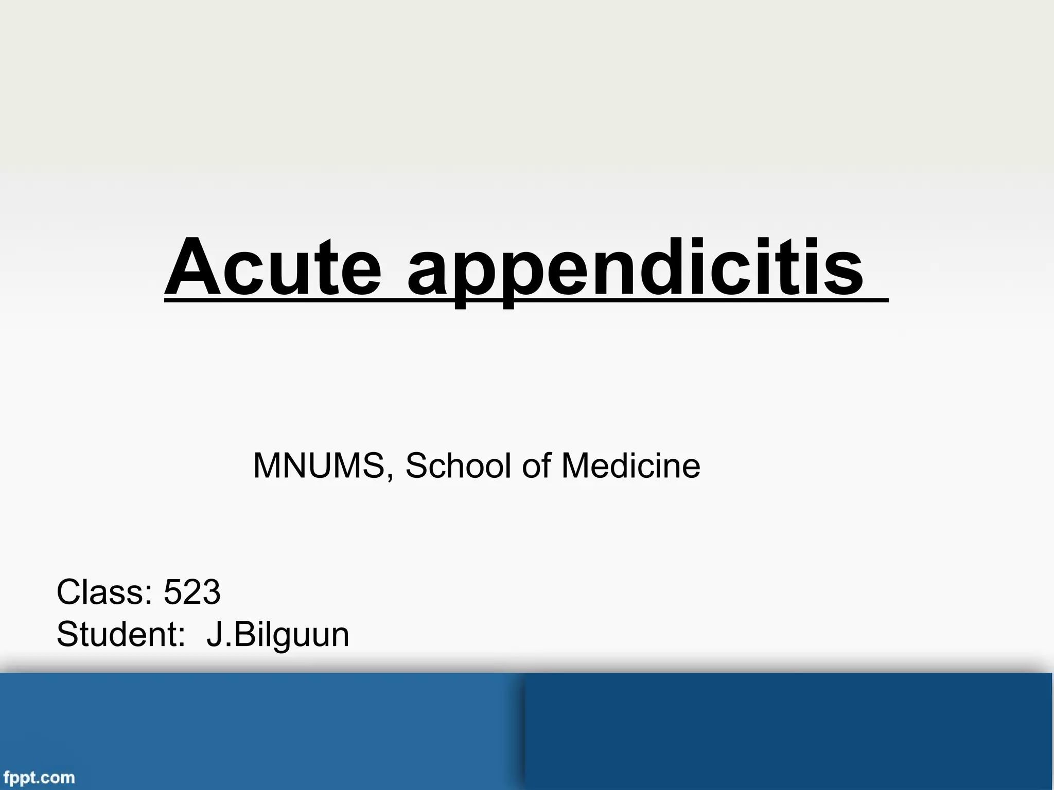Acute appendicitis | PPT