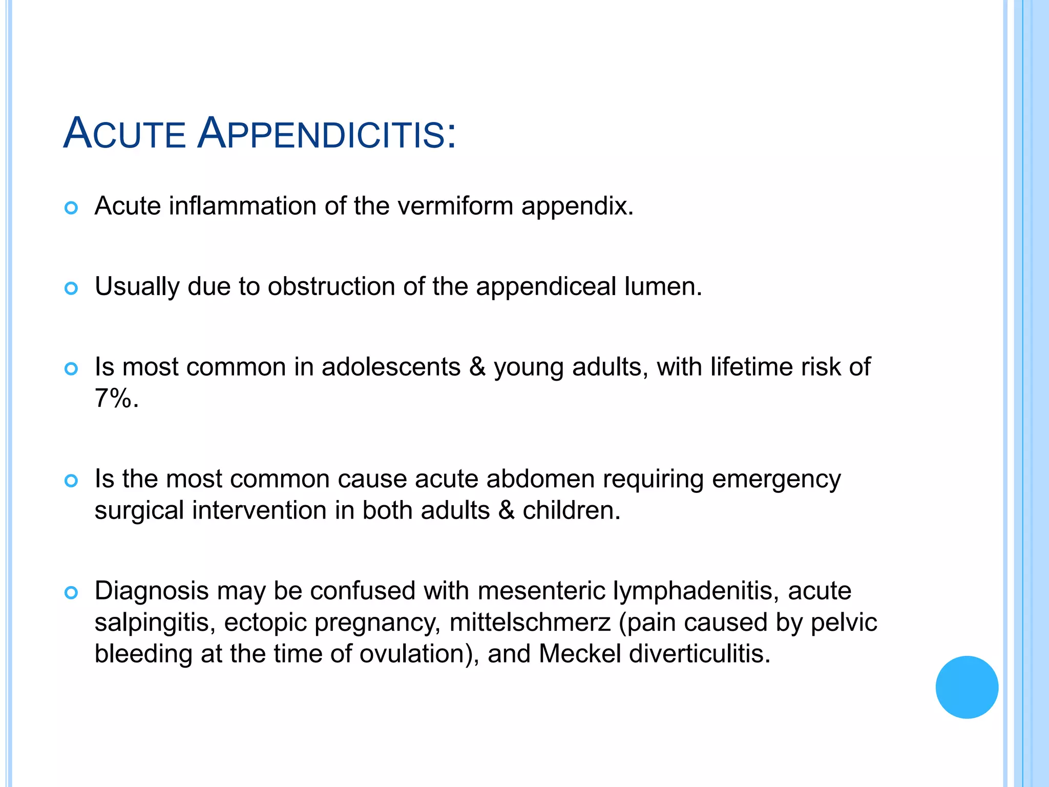 Acute appendicitis | PPTX