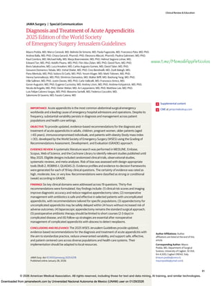 2025 WSES Jerusalem Guidelines on Acute Appendicitis Diagnosis and ...