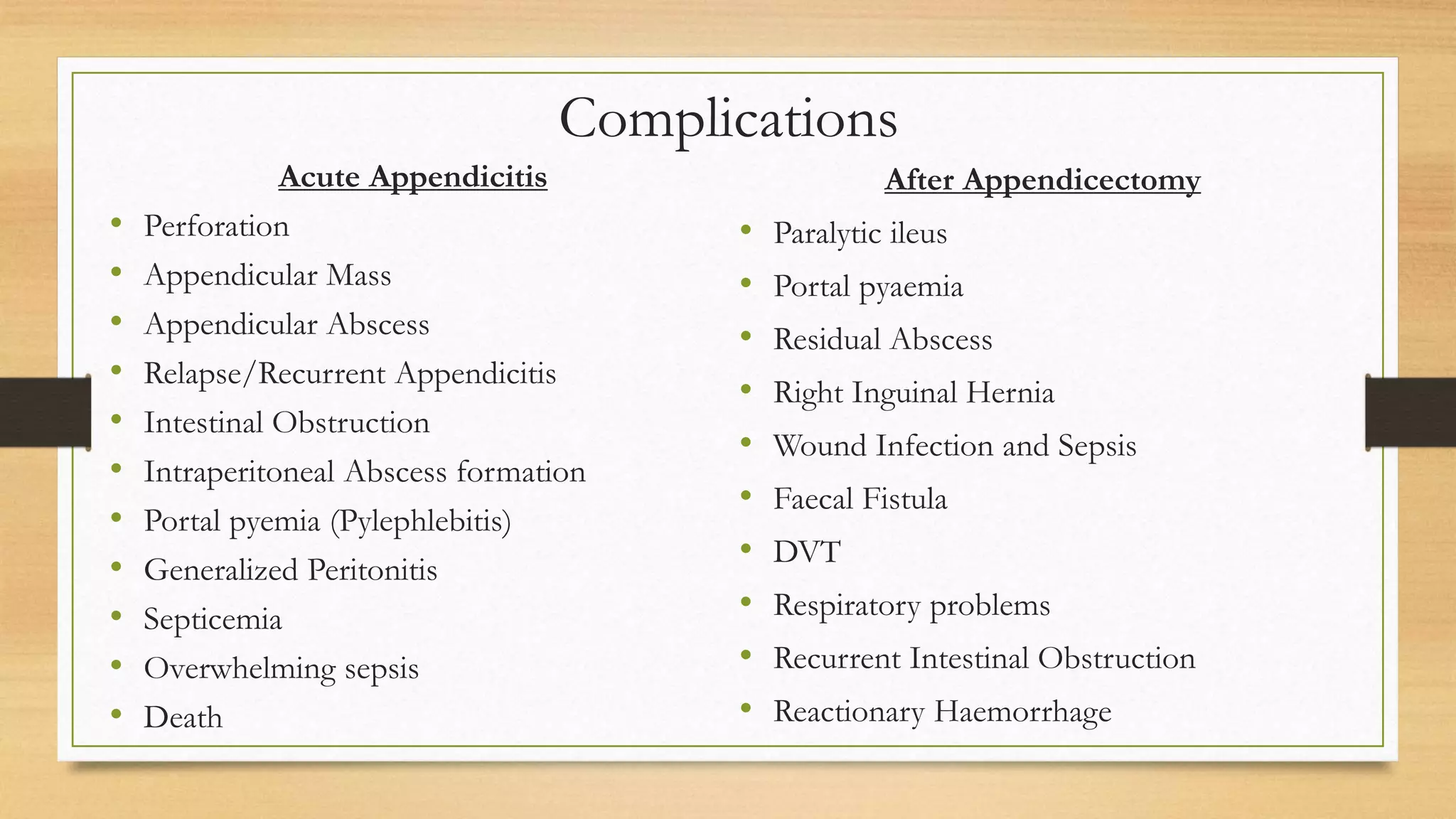ACUTE APPENDICITIS.pptx | Digestive Disorders | Diseases and Conditions