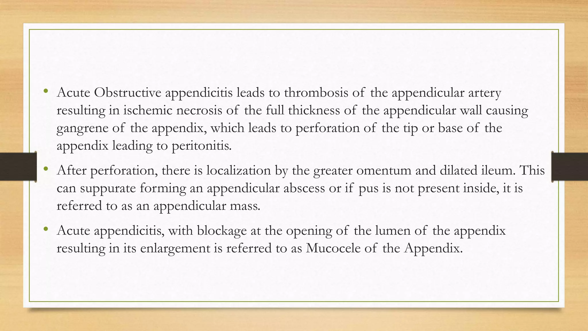 ACUTE APPENDICITIS.pptx | Digestive Disorders | Diseases and Conditions