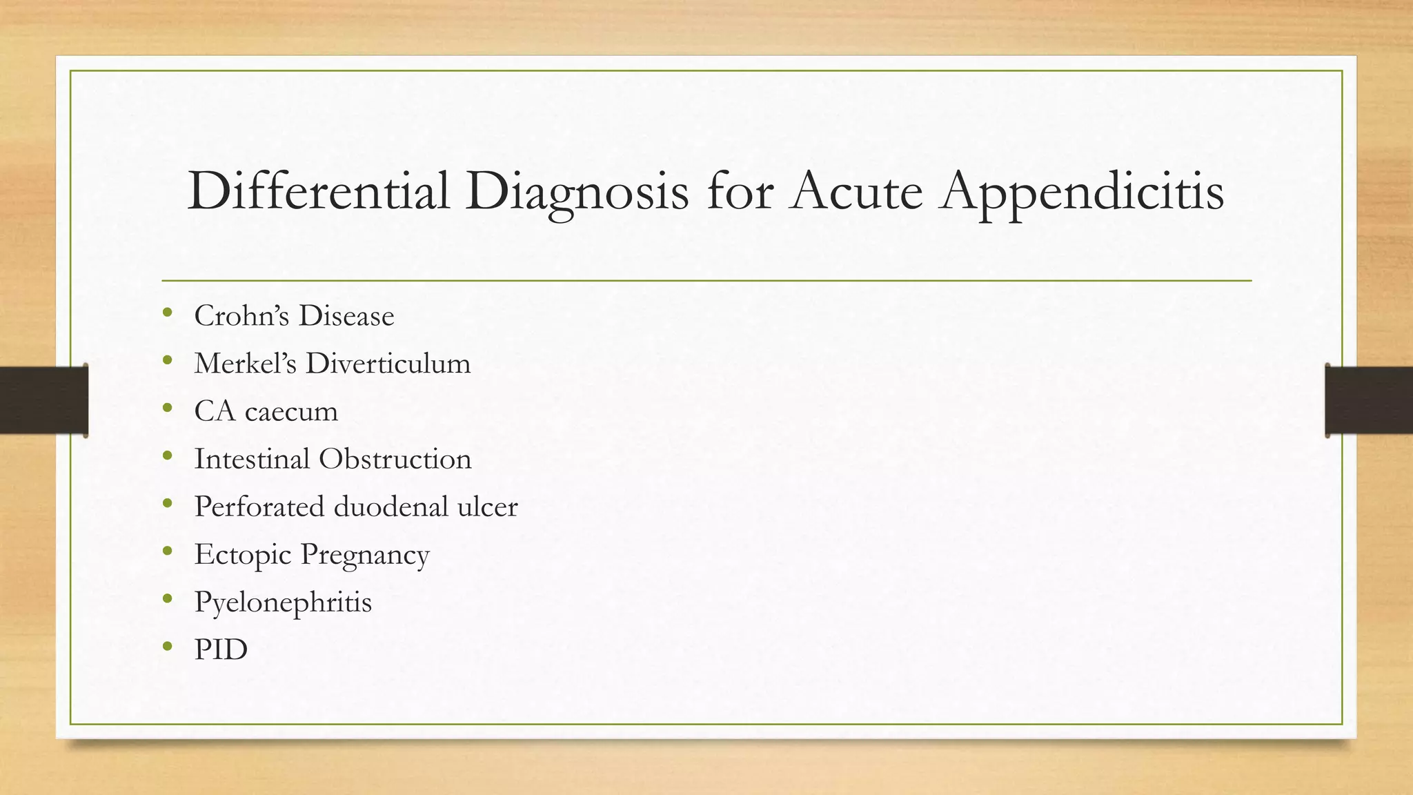 ACUTE APPENDICITIS.pptx | Digestive Disorders | Diseases and Conditions