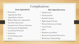 ACUTE APPENDICITIS.pptx | Digestive Disorders | Diseases and Conditions