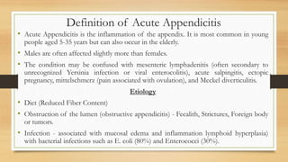 ACUTE APPENDICITIS.pptx | Digestive Disorders | Diseases and Conditions