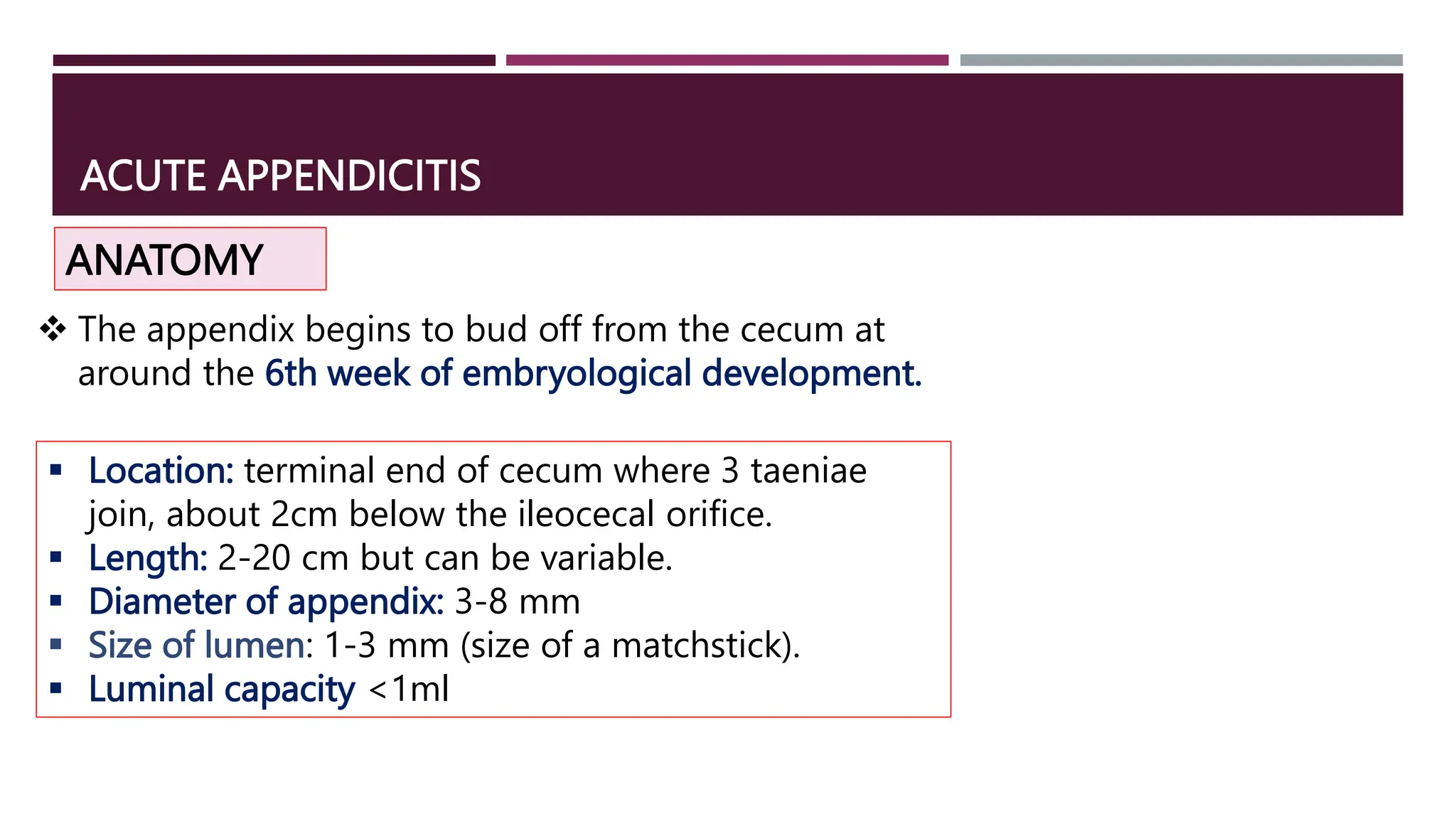 ACUTE APPENDICITIS: anatomy, aetiology, types, clinical features.pptx