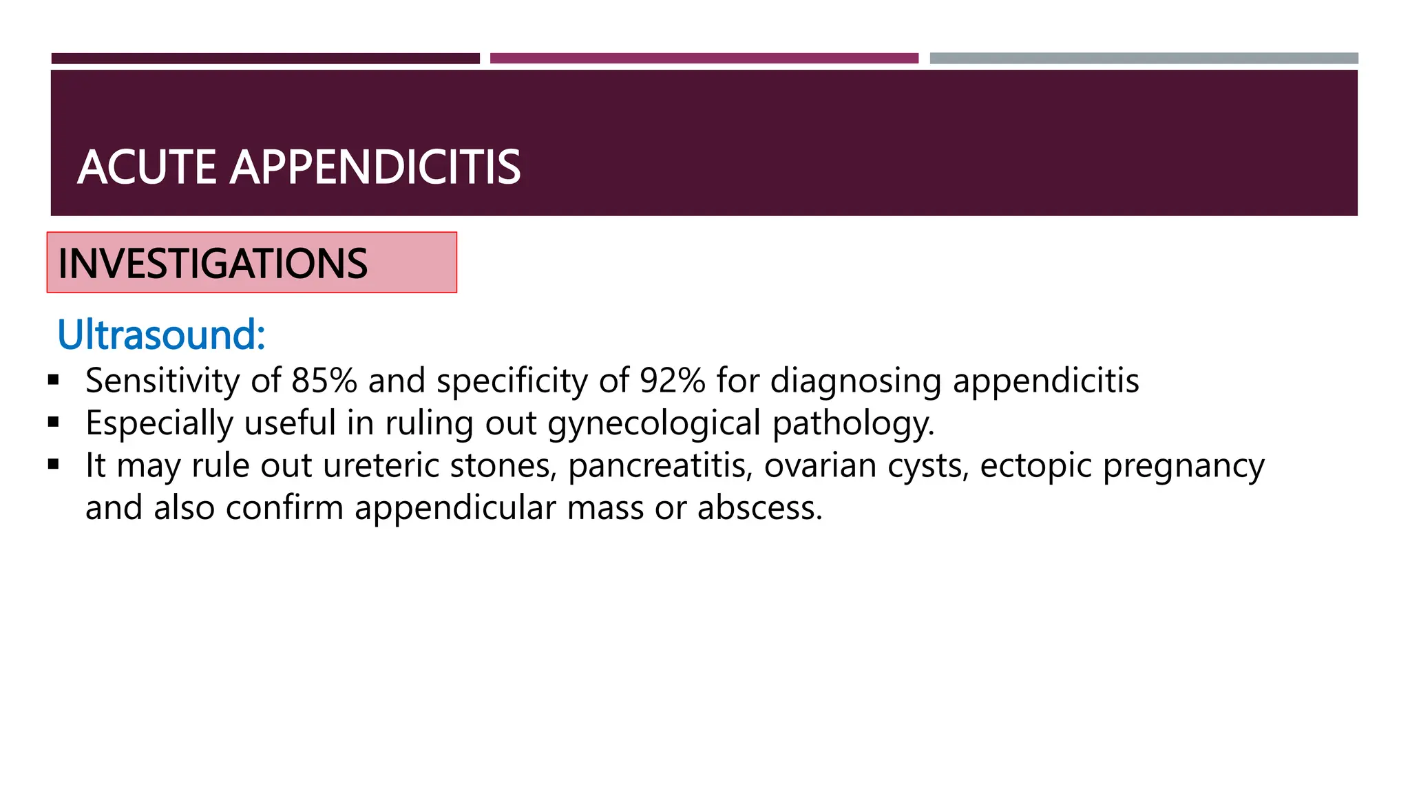 ACUTE APPENDICITIS: anatomy, aetiology, types, clinical features.pptx ...