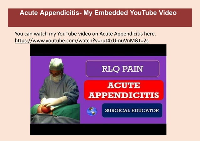 Acute Appendicitis- Appendicectomy- Open & Laparoscopic.pdf | Surgery ...