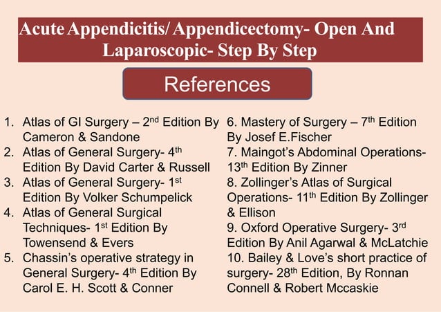 Acute Appendicitis- Appendicectomy- Open & Laparoscopic.pdf | Surgery ...