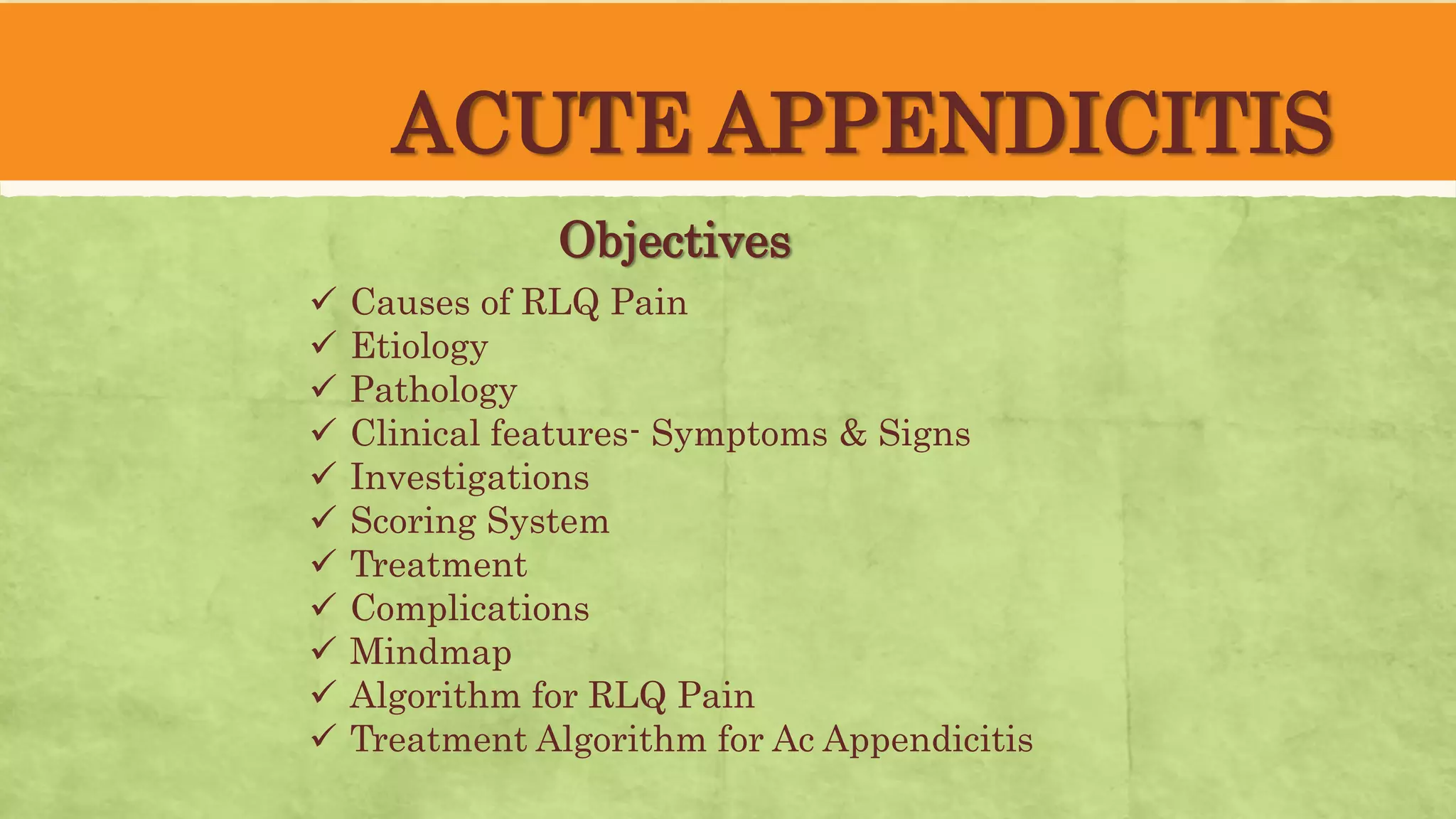 Acute appendicitis / RLQ Pain | PPTX