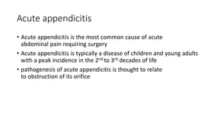 acute appendicitis final.pptx | Digestive Disorders | Diseases and Conditions