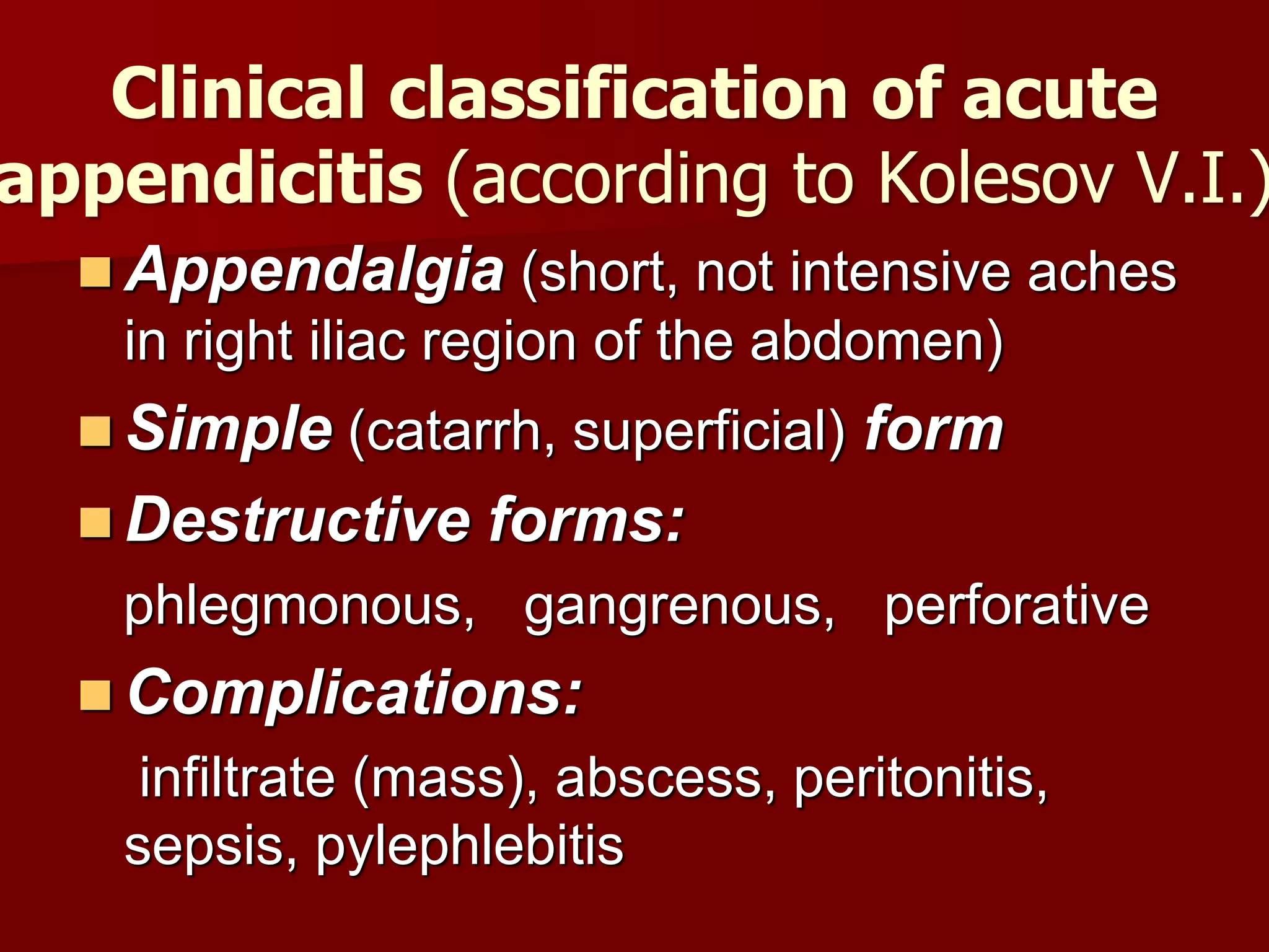 Acute appendicitis(lecture vasilevsky v.p.) | PDF
