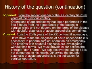 Acute appendicitis(lecture vasilevsky v.p.) | PDF