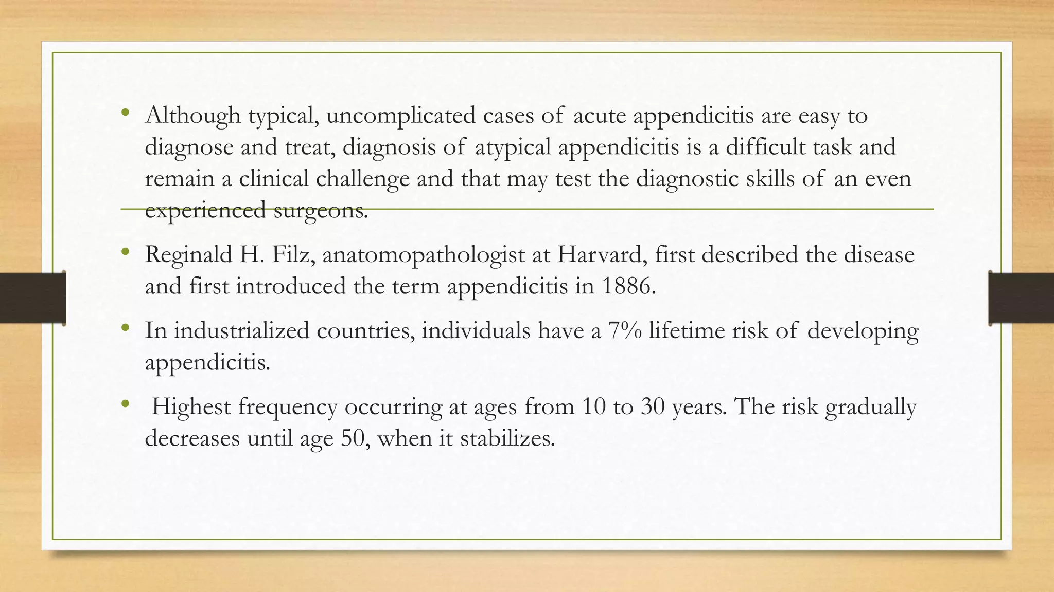 Acute appendicitis presentation | PPTX