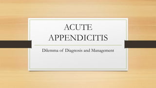 Acute appendicitis presentation | PPTX