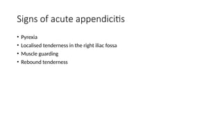 Acute Appendictis diagnosis and management | PPTX