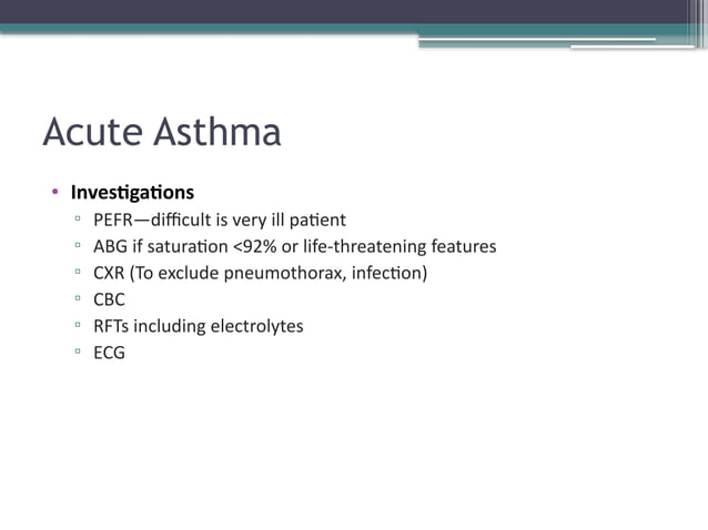 Management of Acute Asthma - Approach for Medical Students | PPT