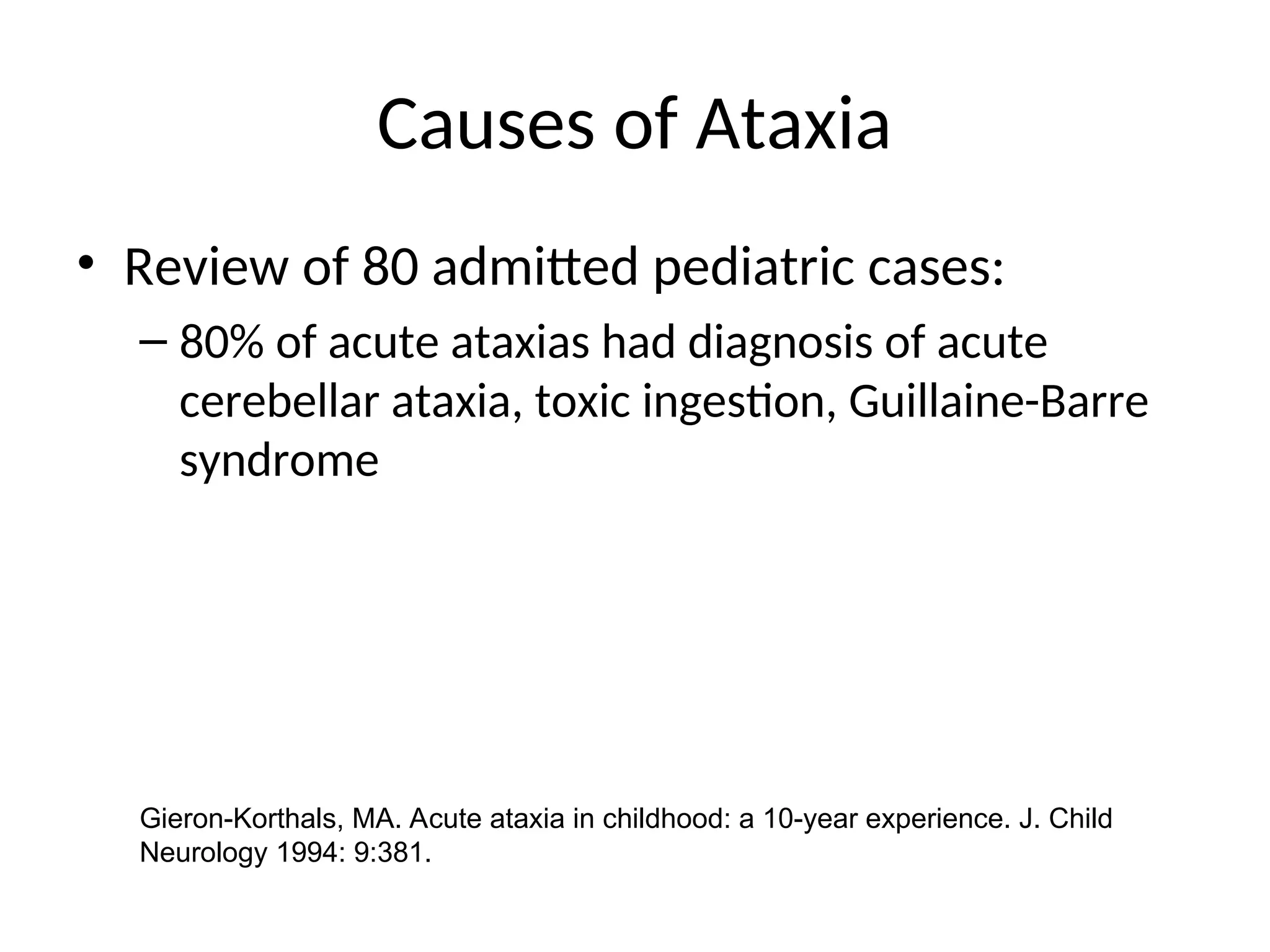 Approach to a child with acute ataxia pptx | PPT