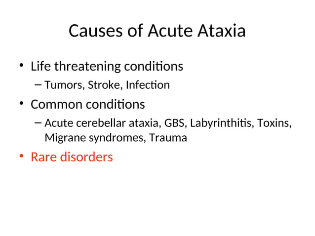 Approach to a child with acute ataxia pptx | PPT