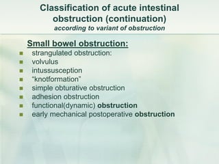 Acute bowel obstuction (lecture mogilevec e.v) | PDF