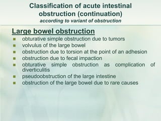 Acute bowel obstuction (lecture mogilevec e.v) | PPT