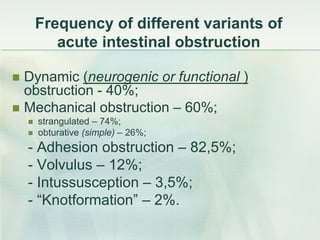 Acute bowel obstuction (lecture mogilevec e.v) | PDF