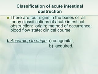 Acute bowel obstuction (lecture mogilevec e.v) | PDF