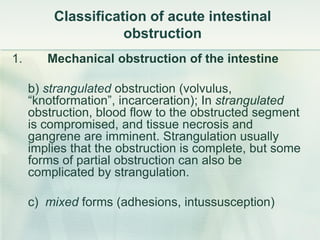 Acute bowel obstuction (lecture mogilevec e.v) | PDF