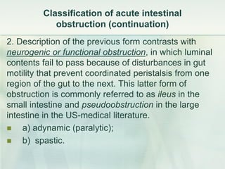 Acute bowel obstuction (lecture mogilevec e.v) | PDF