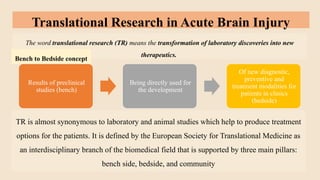 Acute Brain injury research Translational models | PPTX