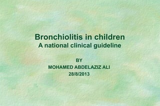 Acute bronchiolitis ppt | PPT