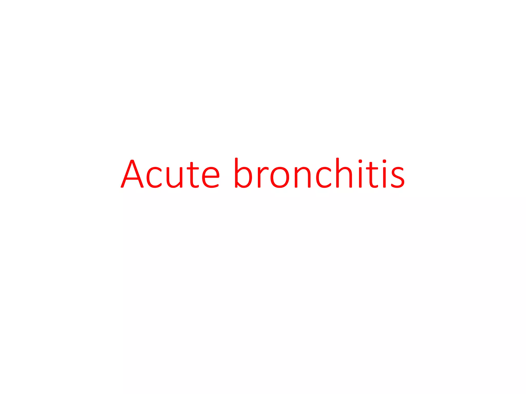 Acute bronchitis in children 2021 | PDF