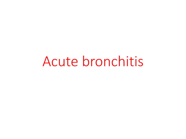 Acute bronchitis in children 2021 | PDF