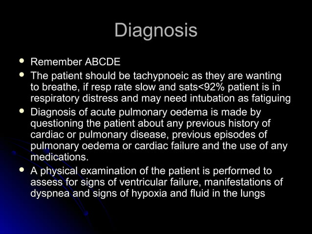 Acute Cardiogenic Pulmonary Oedema - (ACPO) | PPT | Lung and ...