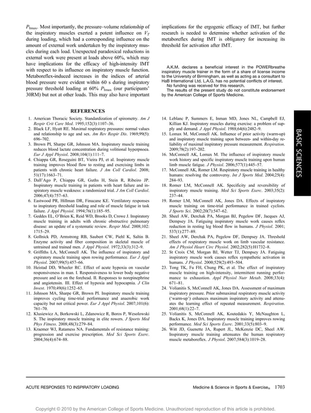 Acute cardiorespiratory responses to inspiratory pressure threshold ...