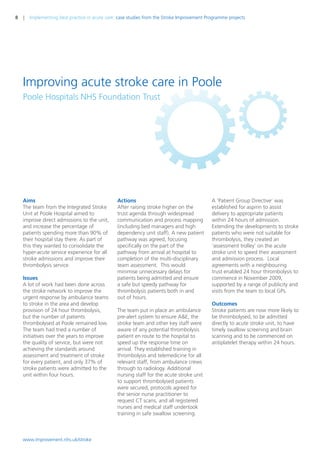 Implementing best practice in acute care: case studies from the Stroke ...