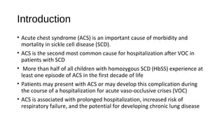 Acute Chest Syndrome (ACS) in Sickle Cell Disease. | PPT