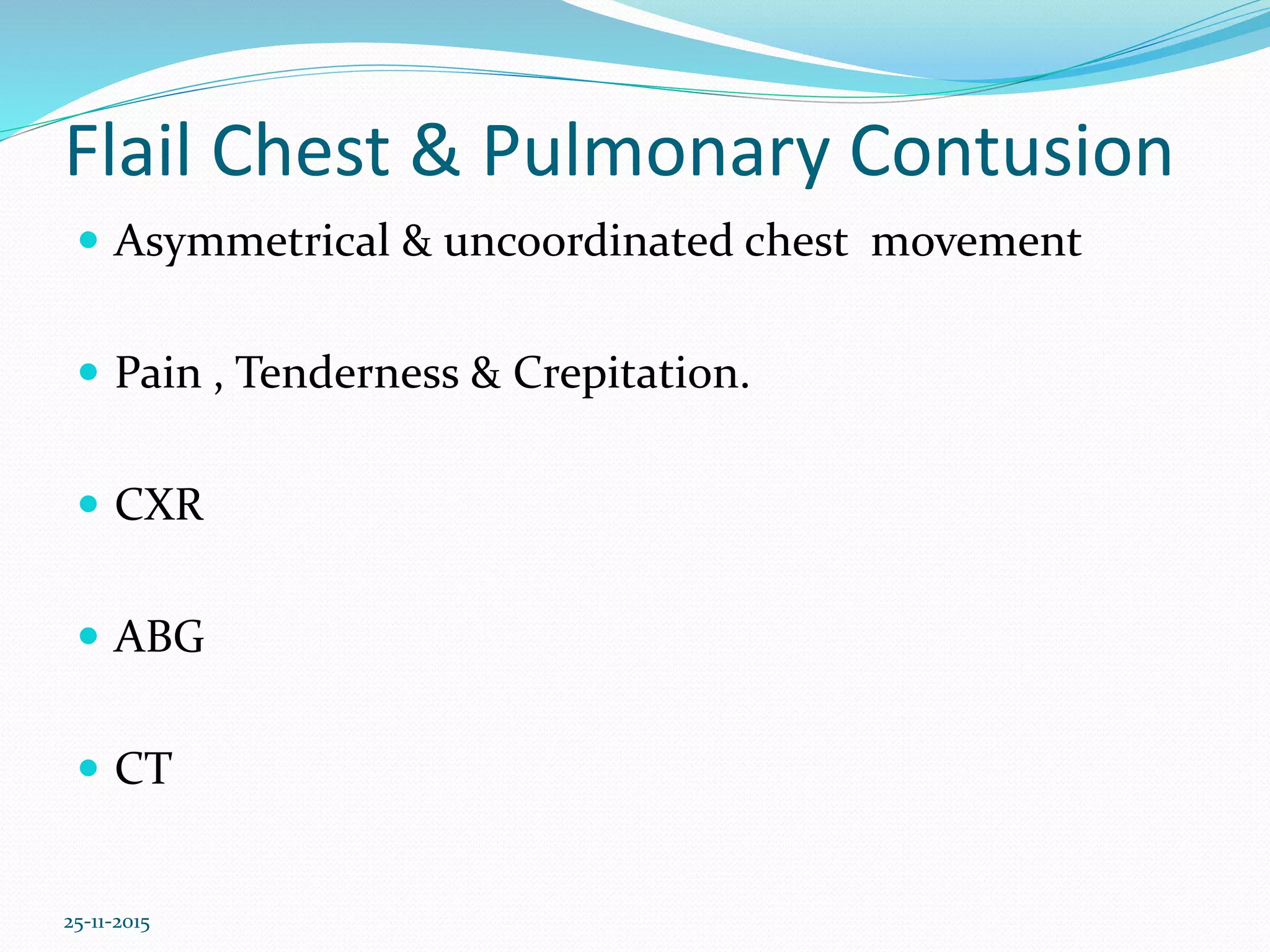 Acute chest trauma PPT By Dr Anil Kumar, Assistant Professor ,AIIMS ...