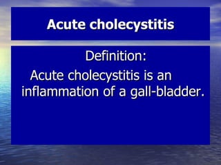 Acute cholecystitis. | PPT