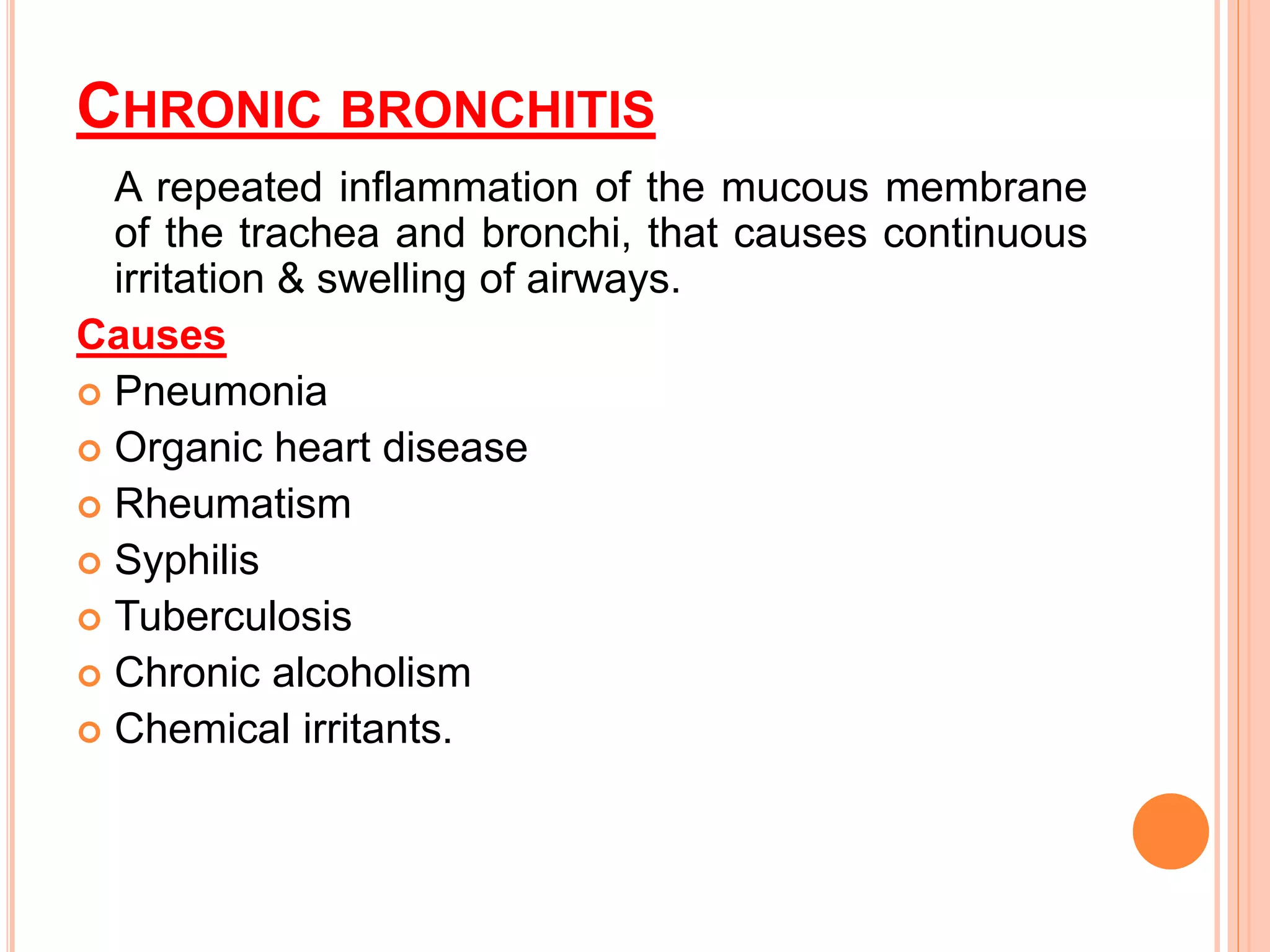 Acute and chronic Bronchitis & Nursing care | PPTX