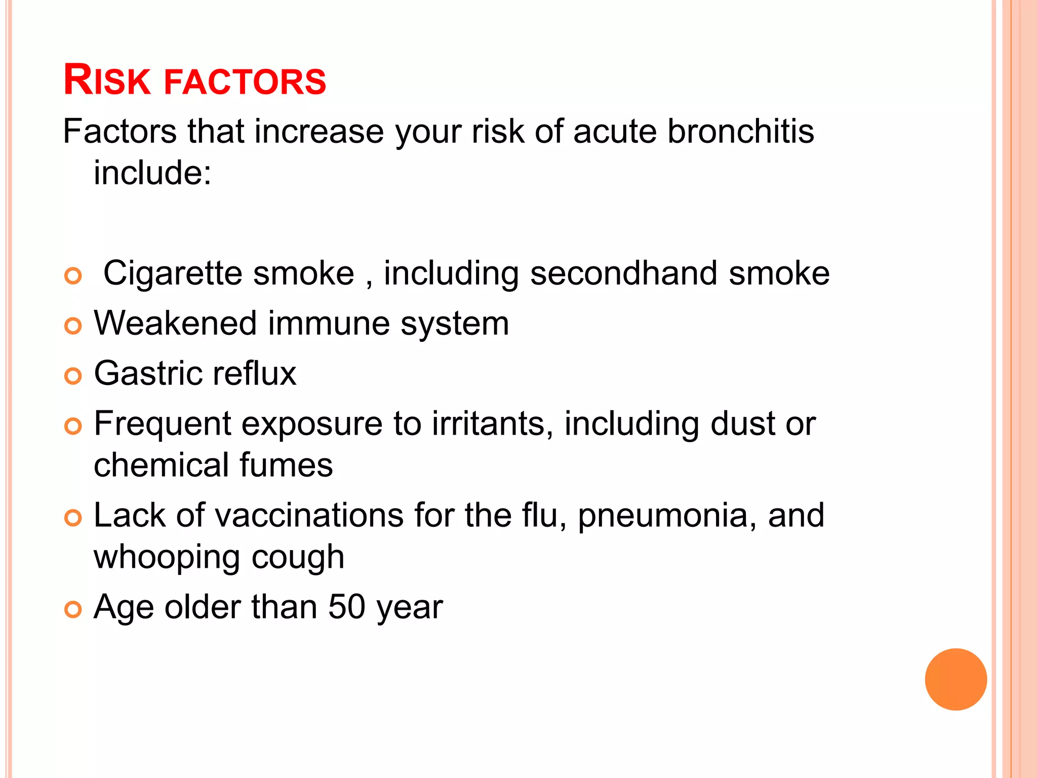 Acute and chronic Bronchitis & Nursing care | PPTX