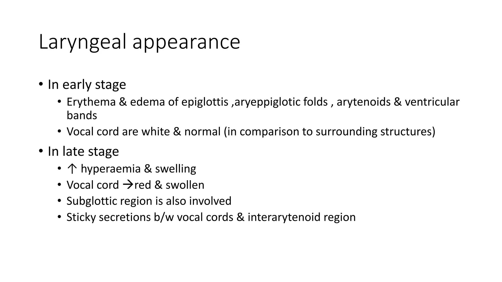 Acute & chronic inflammations of larynx clinical features treatment ...