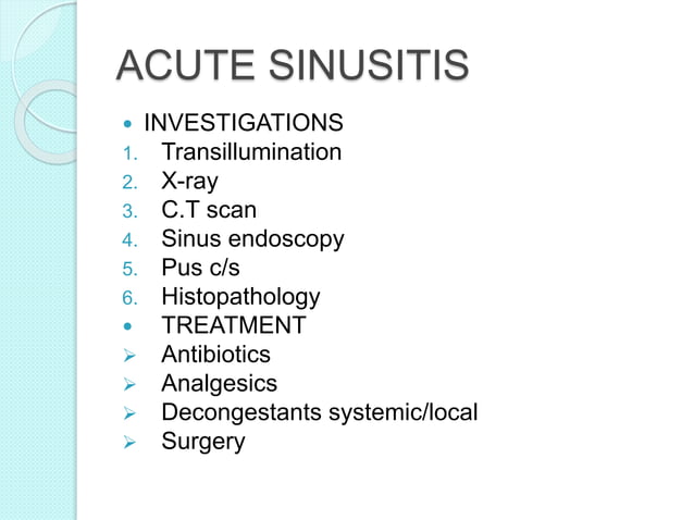 ACUTE & CHRONIC SINUSITIS.pptx | Ear, Nose and Throat Conditions | Diseases and Conditions