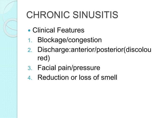 ACUTE & CHRONIC SINUSITIS.pptx | Ear, Nose and Throat Conditions ...