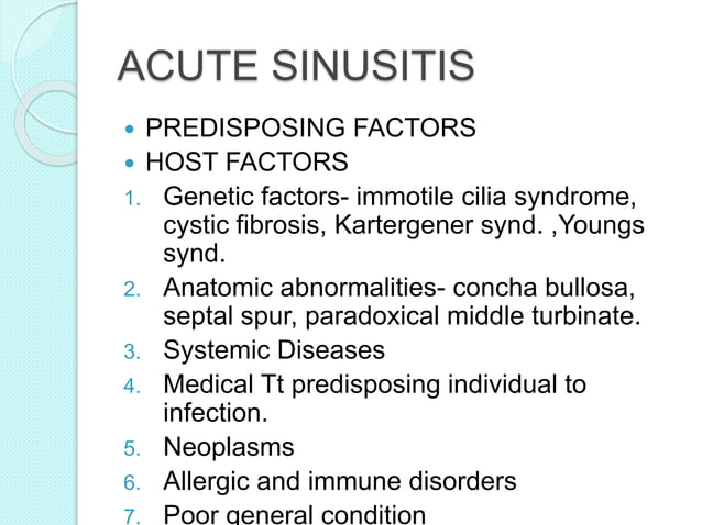 ACUTE & CHRONIC SINUSITIS.pptx | Ear, Nose and Throat Conditions ...