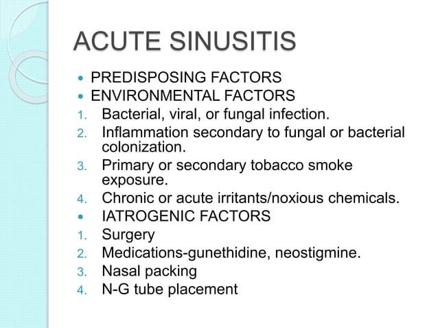 ACUTE & CHRONIC SINUSITIS.pptx | Ear, Nose and Throat Conditions ...