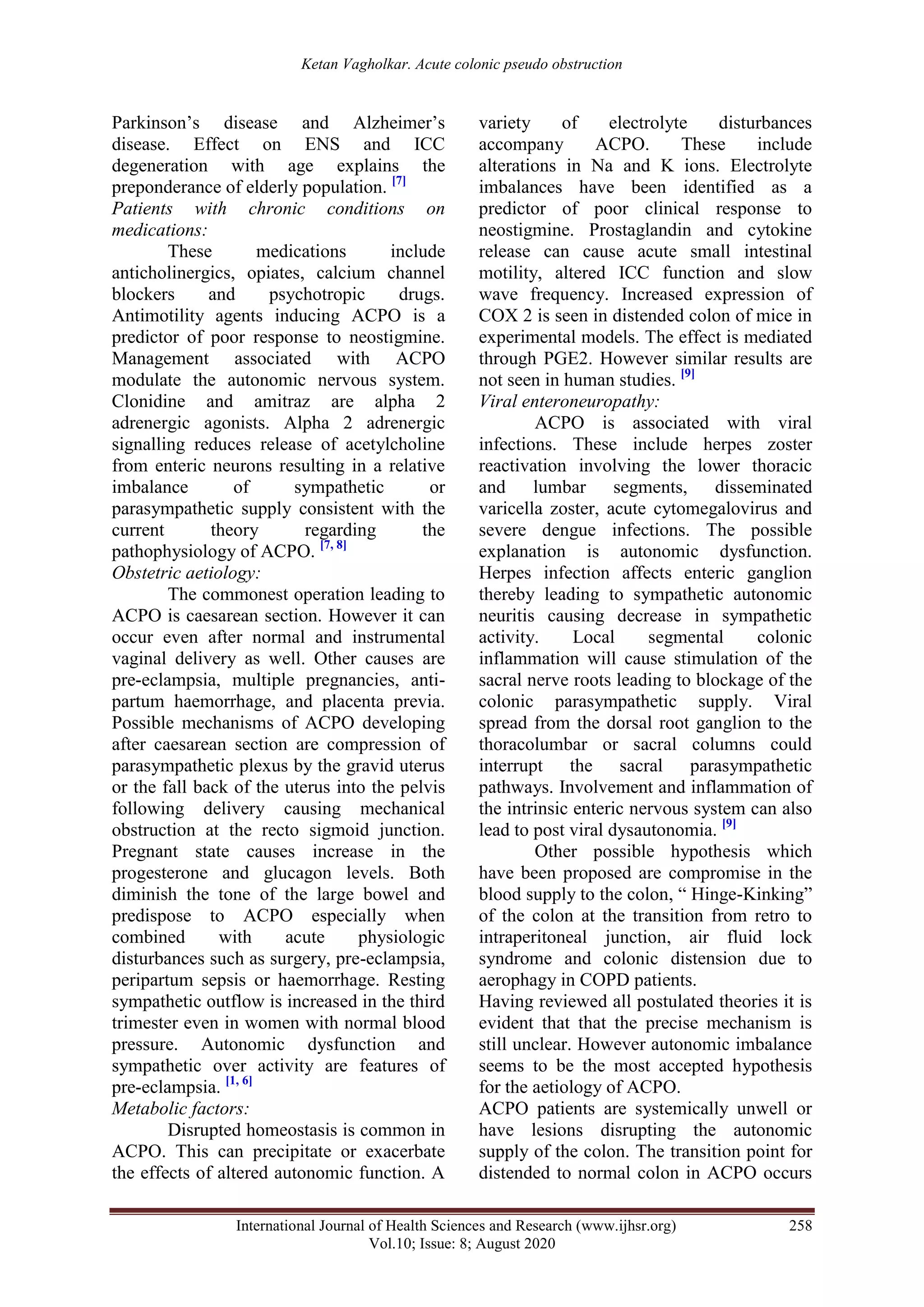 Acute colonic pseudo obstruction | PDF